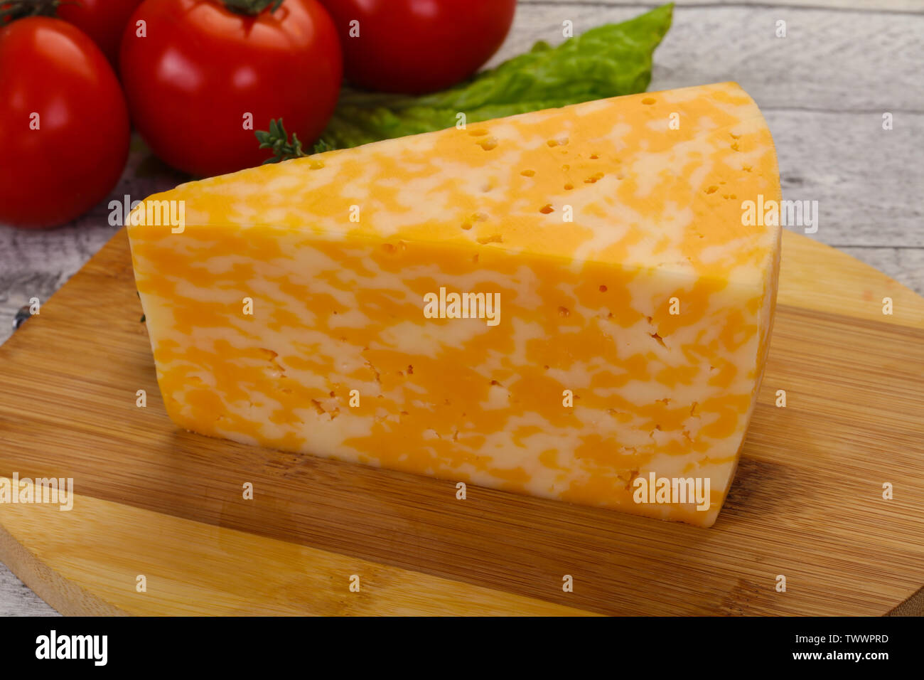 Marble delicous cheese served thyme Stock Photo - Alamy