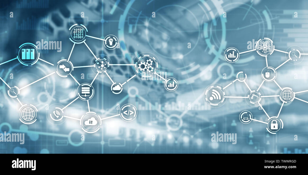 Futuristic in Industry business virtual diagram. Buying Communication ...