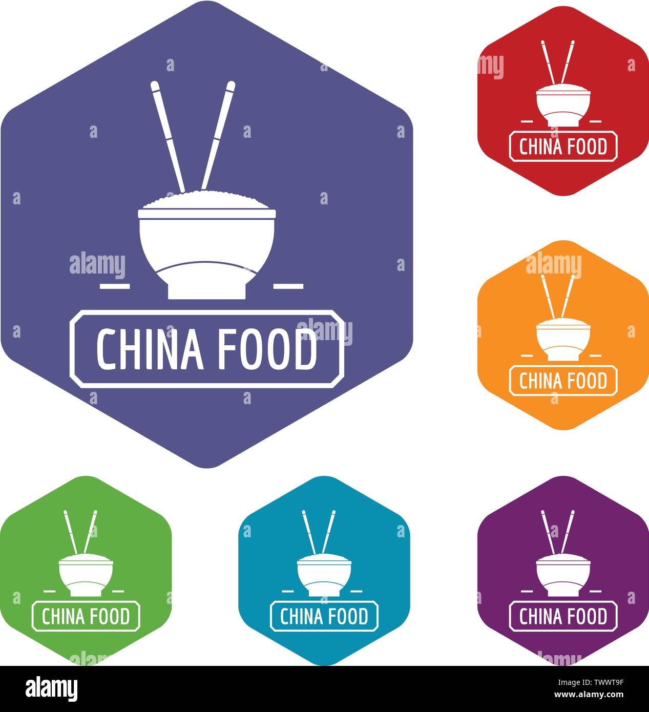 China food icons vector hexahedron Stock Vector Image & Art - Alamy