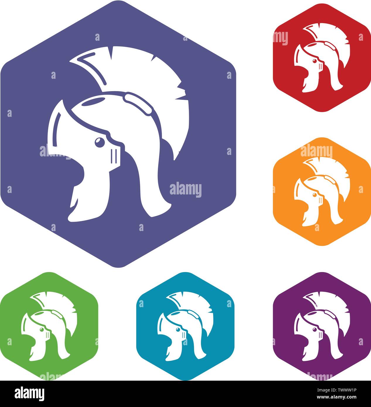 Roman helmet icons vector hexahedron Stock Vector Image & Art - Alamy