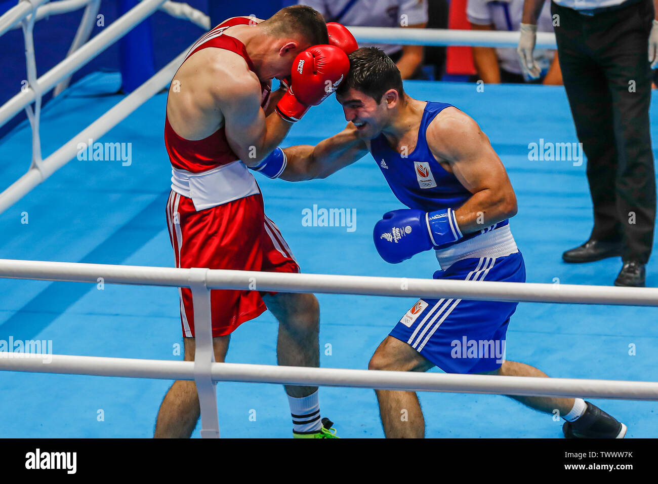 22 june 2019 Minsk Belarus European games 2019 Boxing Men Light Heavy ...