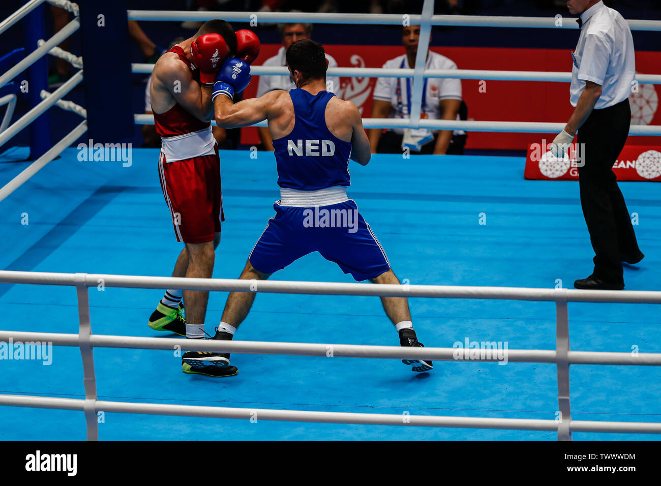 22 june 2019 Minsk Belarus European games 2019 Boxing Men Light Heavy ...
