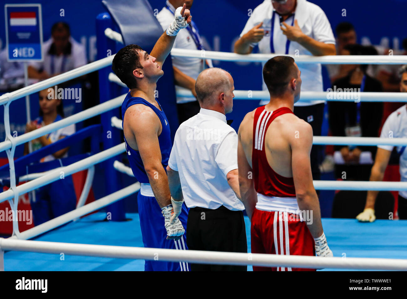 22 june 2019 Minsk Belarus European games 2019 Boxing Men Light Heavy ...