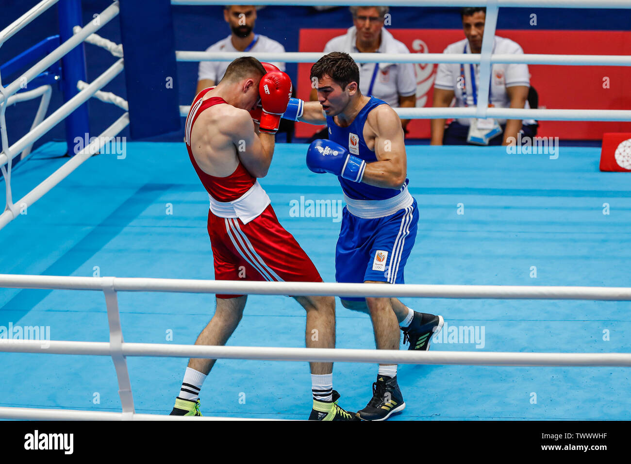 22 june 2019 Minsk Belarus European games 2019 Boxing Men Light Heavy ...