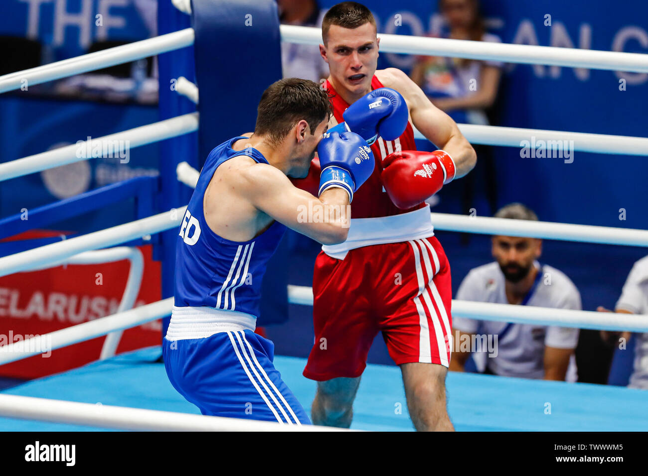 22 june 2019 Minsk Belarus European games 2019 Boxing Men Light Heavy ...