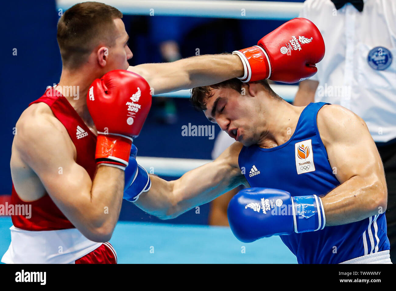 22 june 2019 Minsk Belarus European games 2019 Boxing Men Light Heavy ...