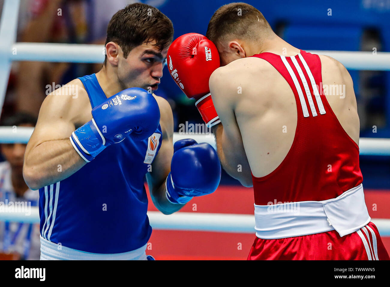 22 june 2019 Minsk Belarus European games 2019 Boxing Men Light Heavy ...