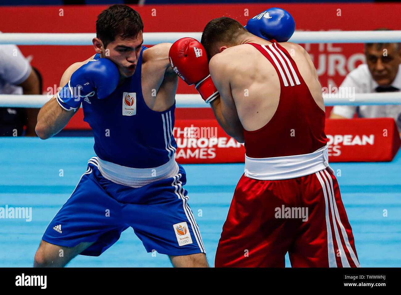 22 june 2019 Minsk Belarus European games 2019 Boxing Men Light Heavy ...