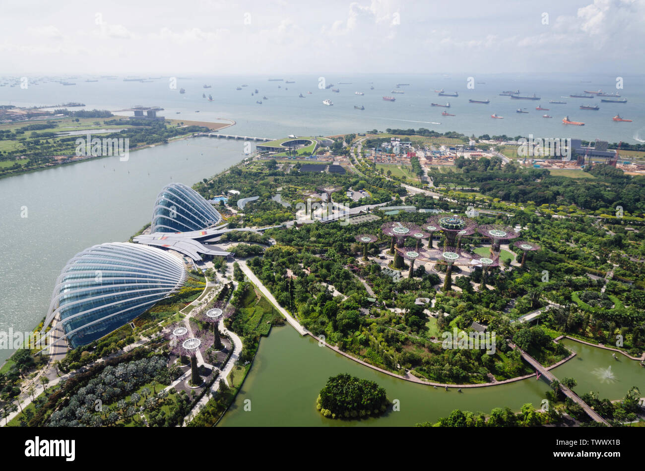 Aerial view from Singapore flyer, Singapore, Asia Stock Photo - Alamy