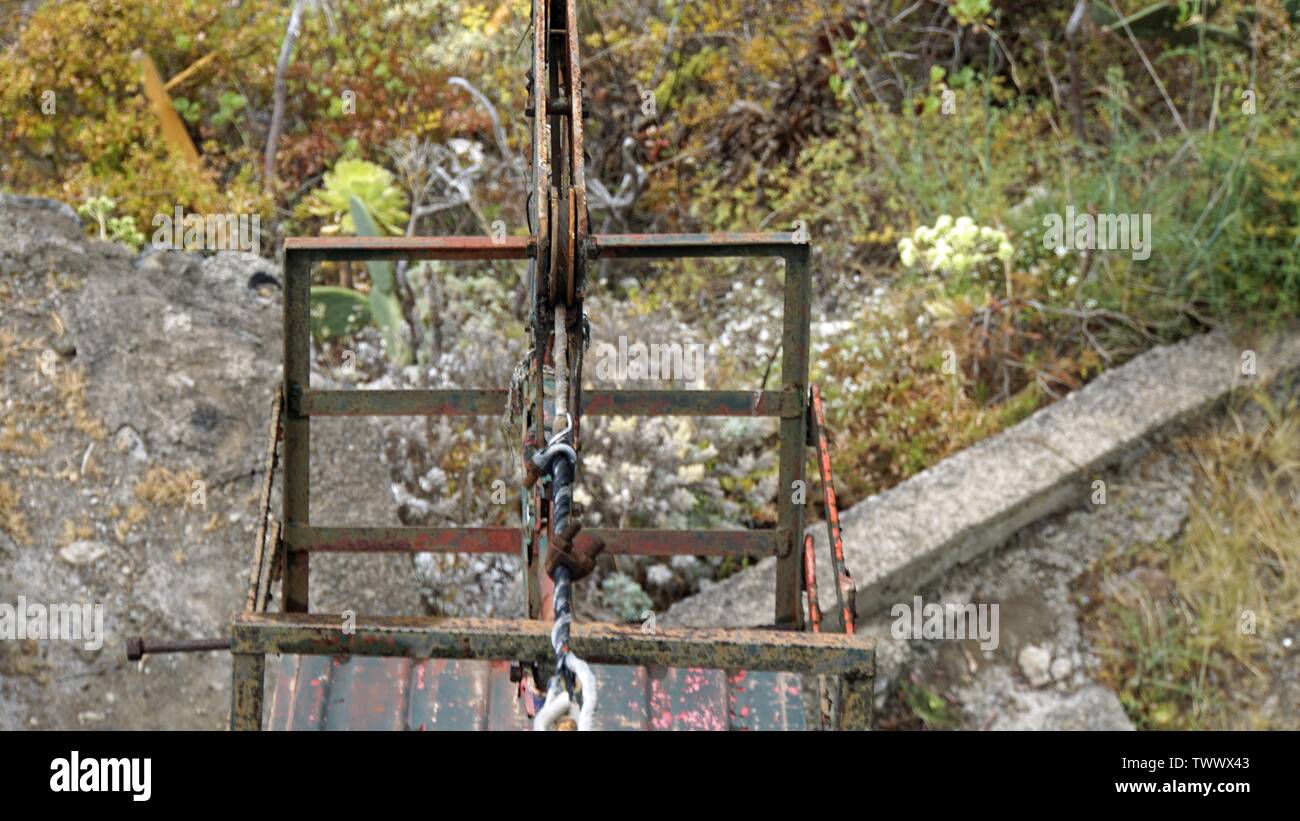 simple cable car in anaga mountains on tenerife Stock Photo - Alamy