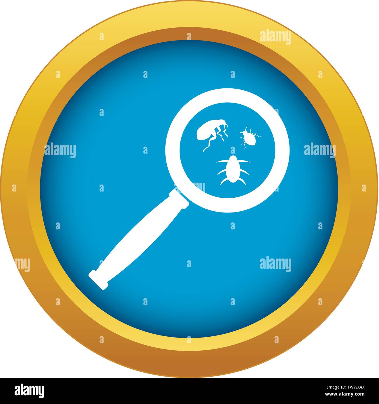 Magnifier and insects icon blue vector isolated Stock Vector Image ...