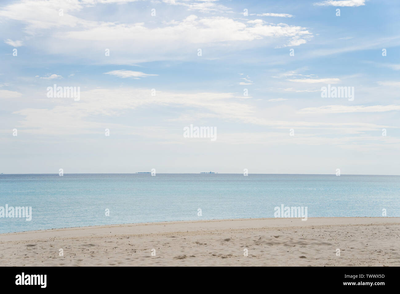 Wide sandy beach on a tropical island in Maldives. Indian ocean Stock ...