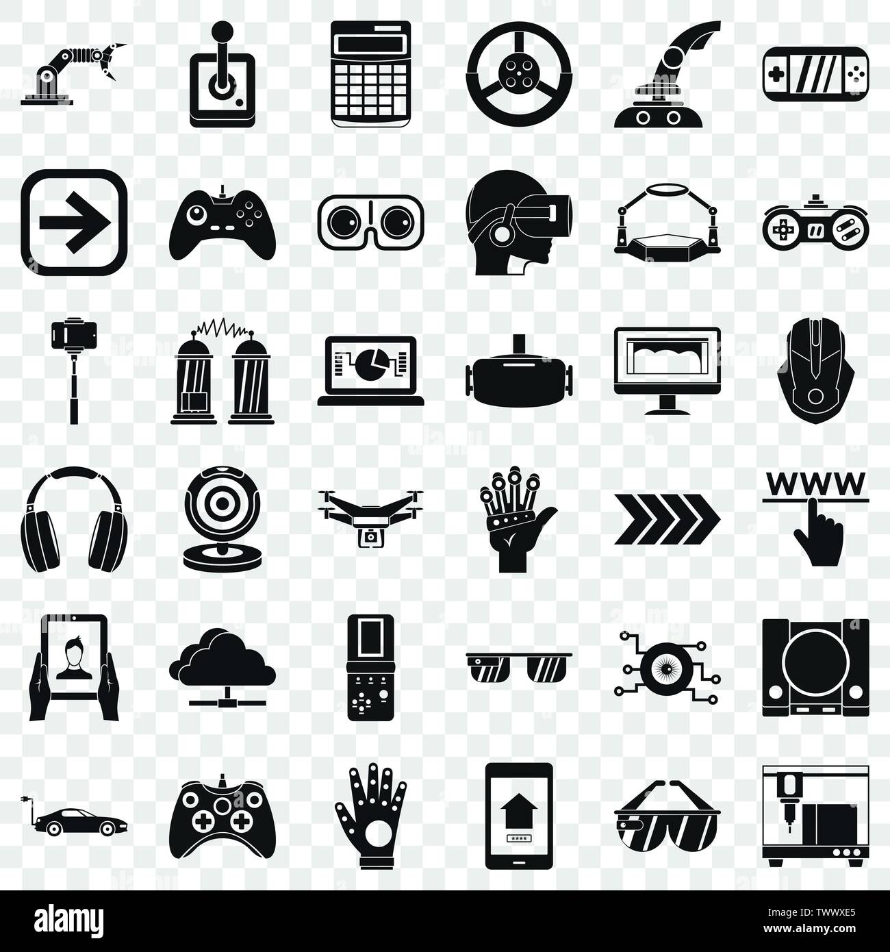 Monitor icons set, simple style Stock Vector Image & Art - Alamy