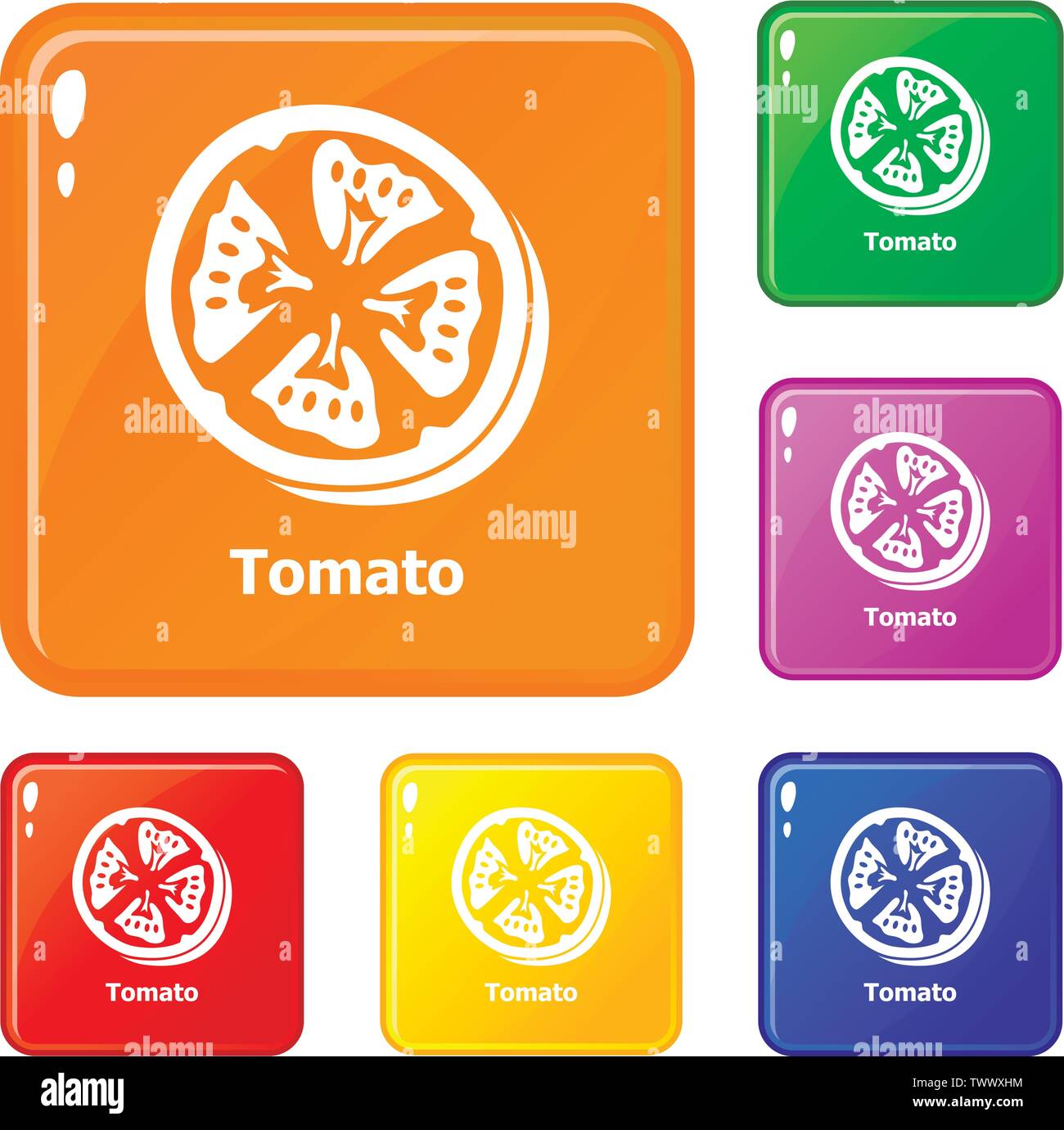 Tomato icons set vector color Stock Vector Image & Art - Alamy