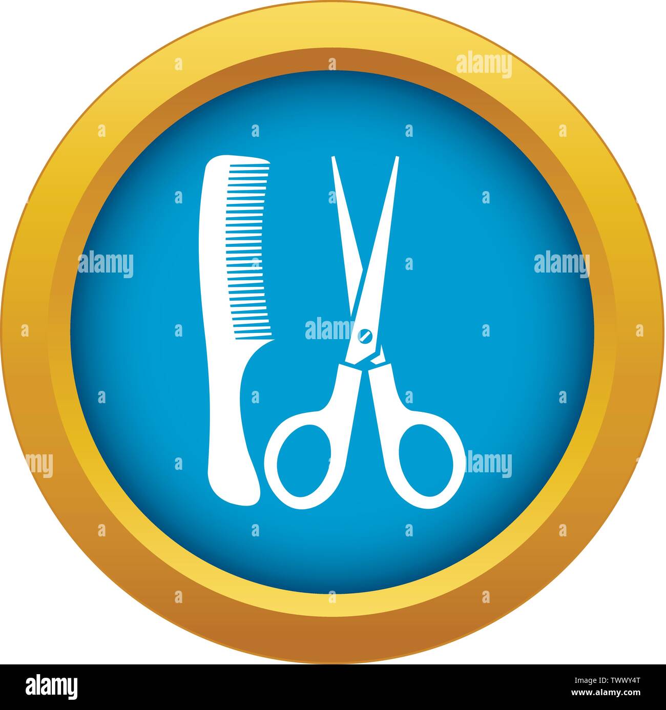 Scissors and comb icon blue vector isolated Stock Vector Image & Art ...