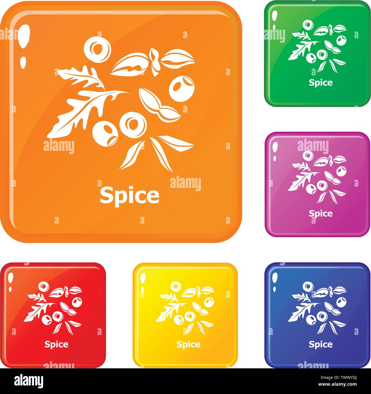 Spice icons set vector color Stock Vector Image & Art - Alamy