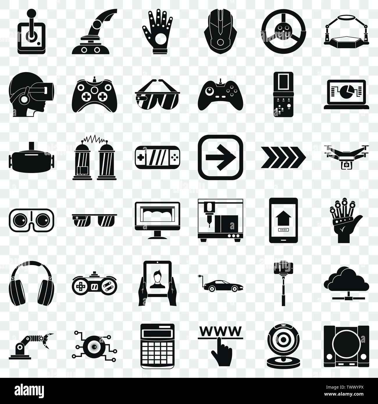 Cyber icons set, simple style Stock Vector Image & Art - Alamy
