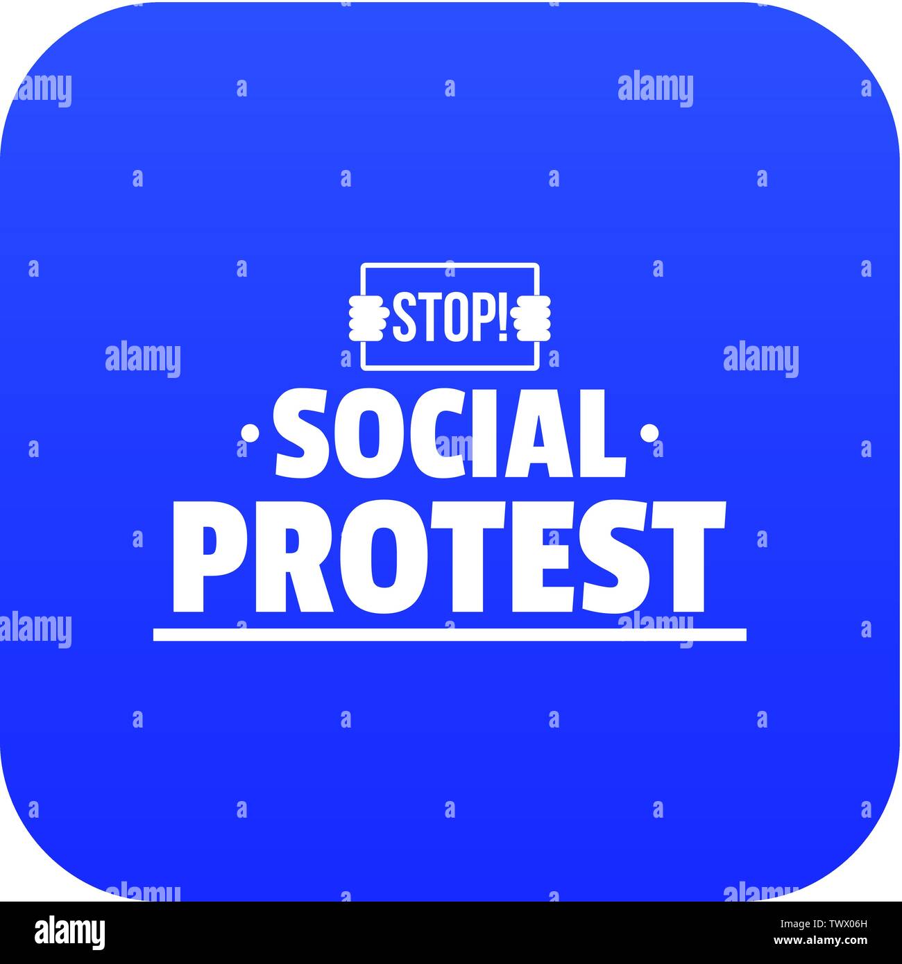 Social protest icon blue vector Stock Vector Image & Art - Alamy
