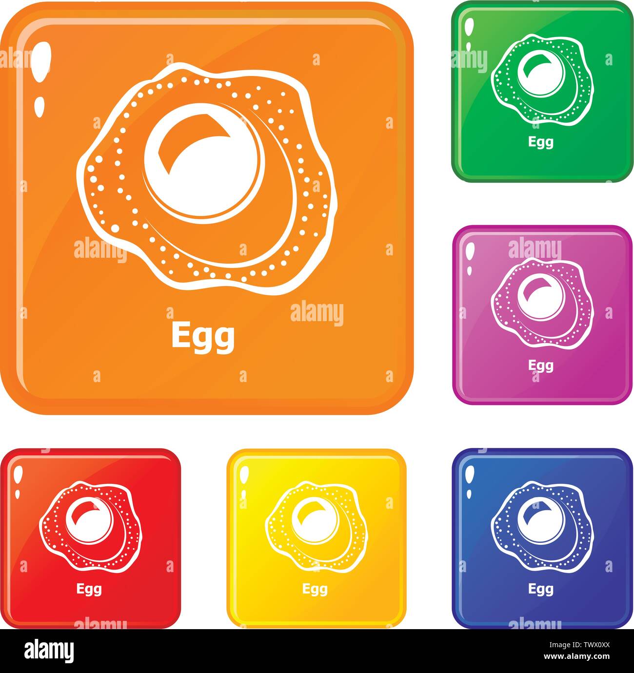 Egg icons set vector color Stock Vector Image & Art - Alamy
