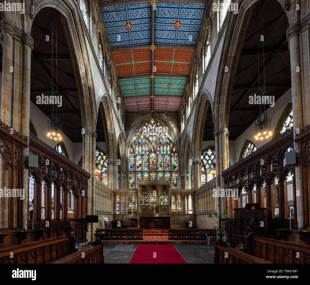 HULL, YORKSHIRE - 2ND MAY 2019: A shot inside the famous Hull Minster ...