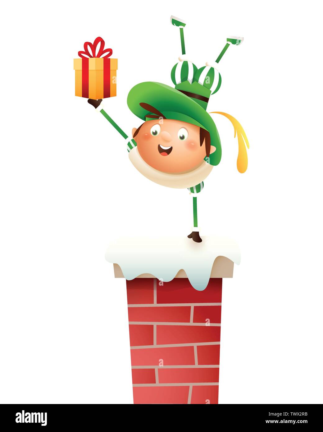 White brick chimney on Stock Vector Images - Alamy