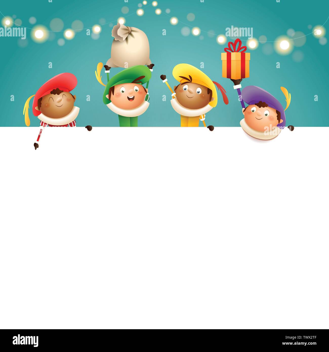 Cute santa claus helpers Stock Vector Images - Alamy