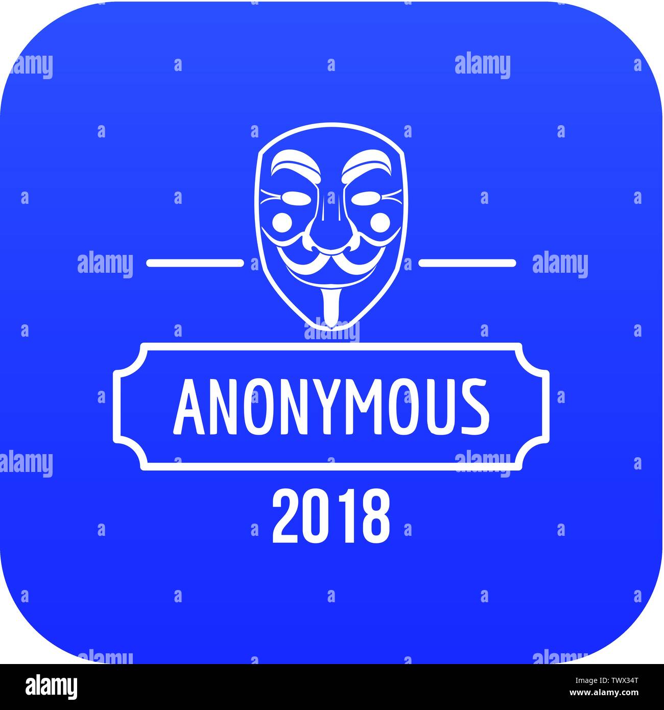 Anonymous icon blue vector Stock Vector Image & Art - Alamy