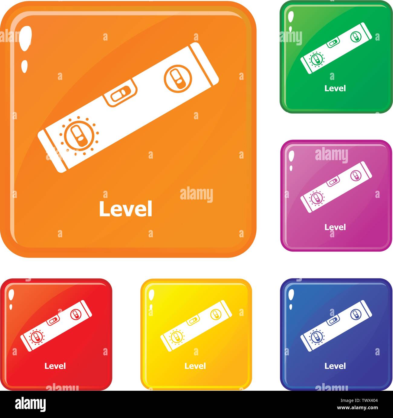 Level icons set vector color Stock Vector Image & Art - Alamy