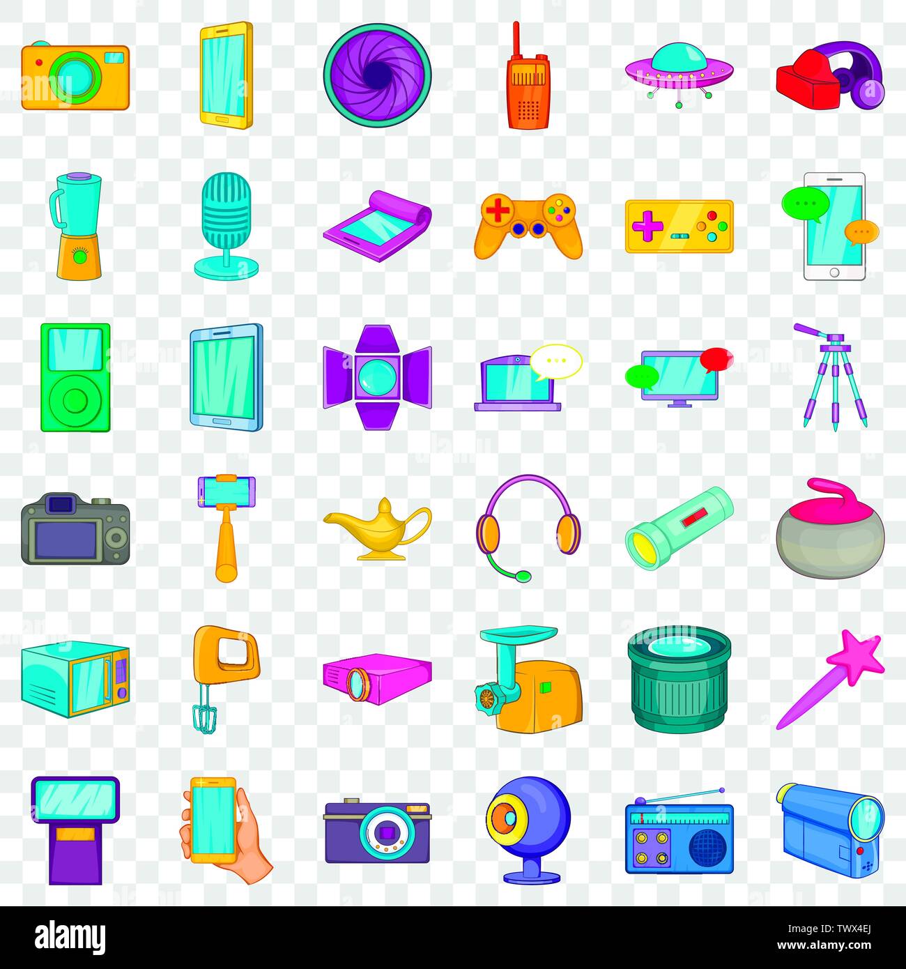 Touch icons set, cartoon style Stock Vector Image & Art - Alamy