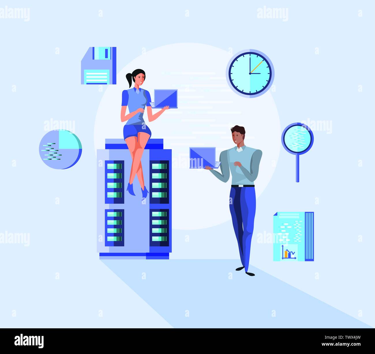 Document lupe big data center hi-res stock photography and images - Alamy