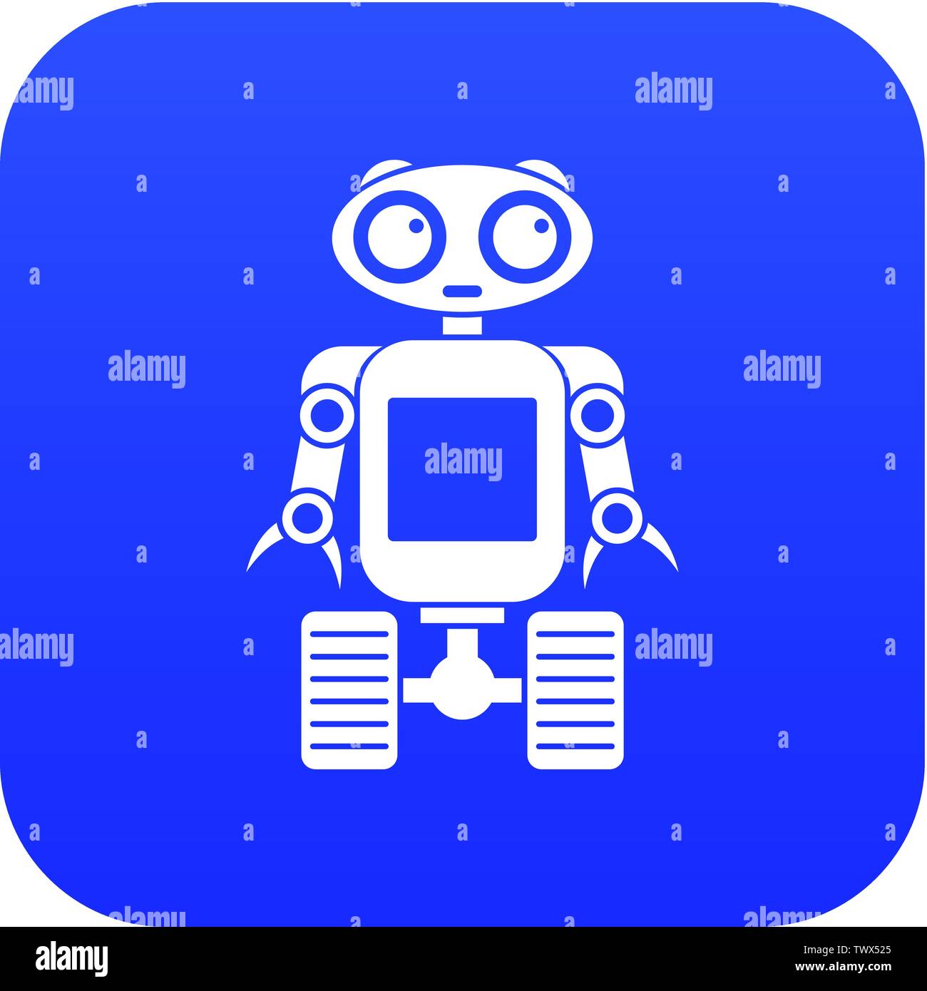 Robot on wheels icon digital blue Stock Vector Image & Art - Alamy