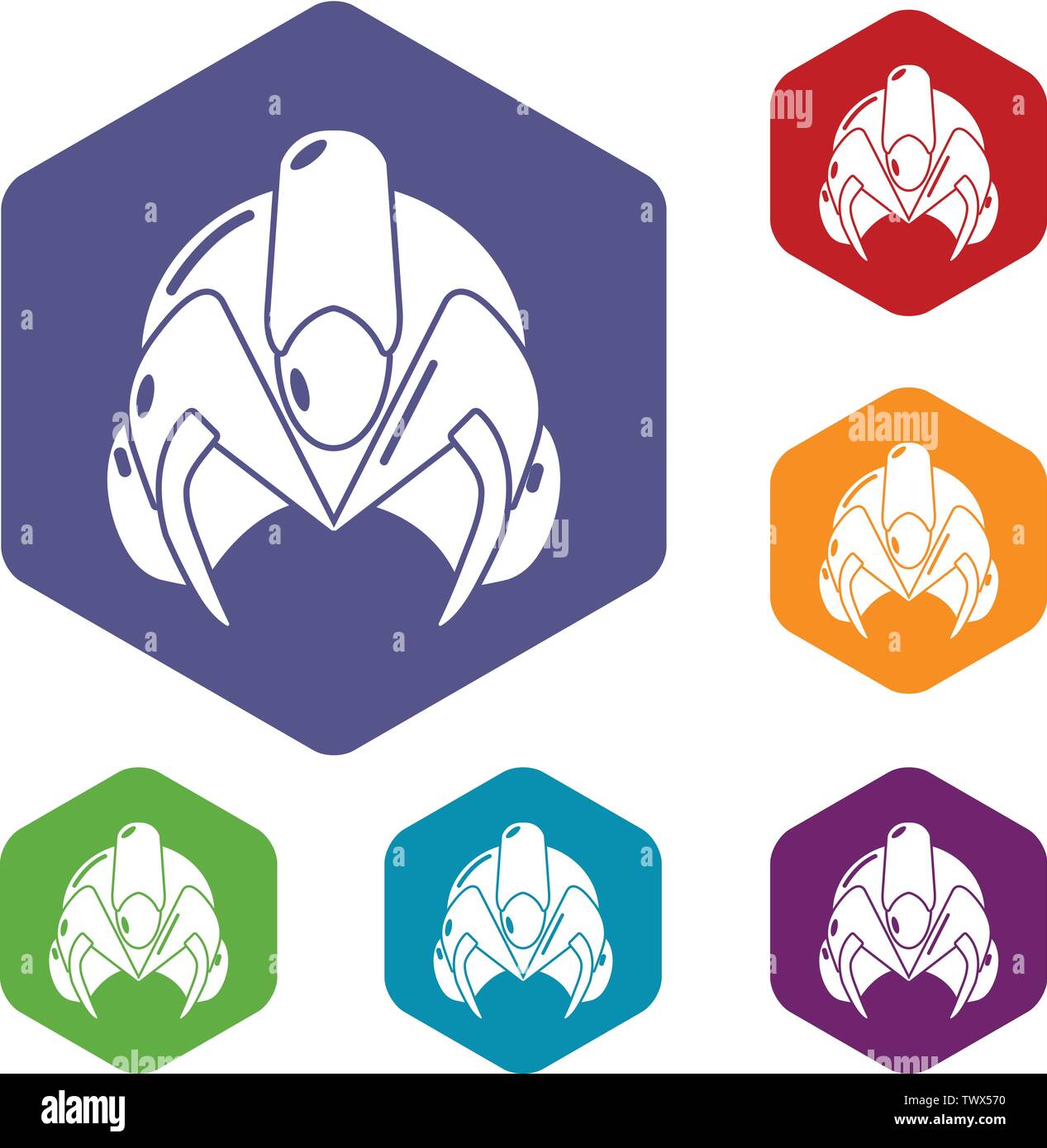 Motorcycle helmet fantastic icons vector hexahedron Stock Vector Image ...