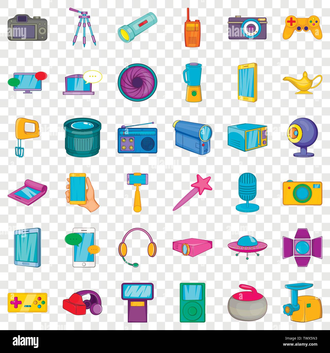 Virtual reality icons set, cartoon style Stock Vector Image & Art - Alamy