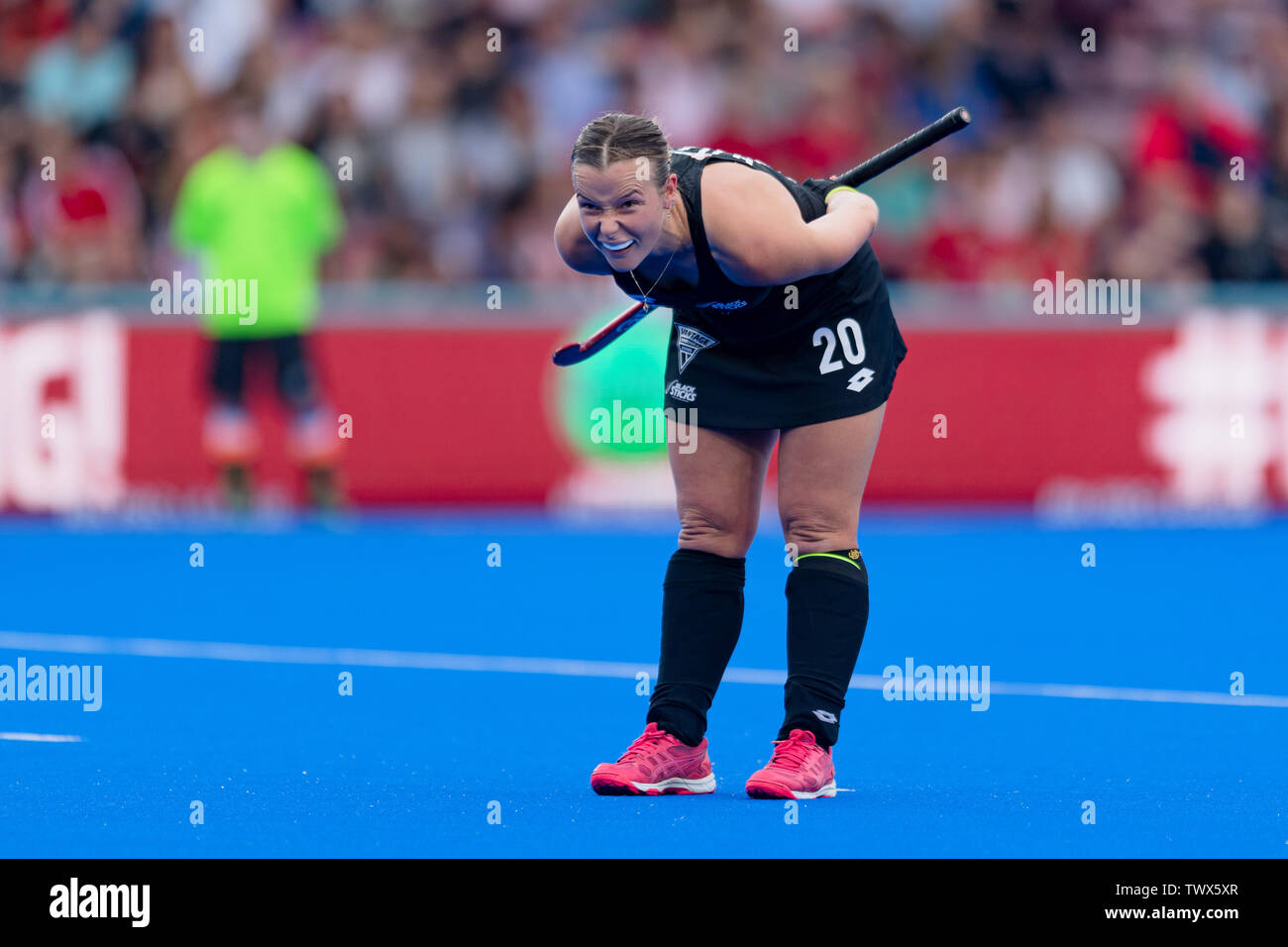 London, UK. 23th Jun, 2019. HULL Megan of New Zealand checks results on ...