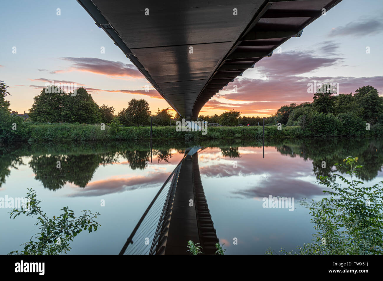 Millennium Bridge, York at Sunset Stock Photo - Alamy