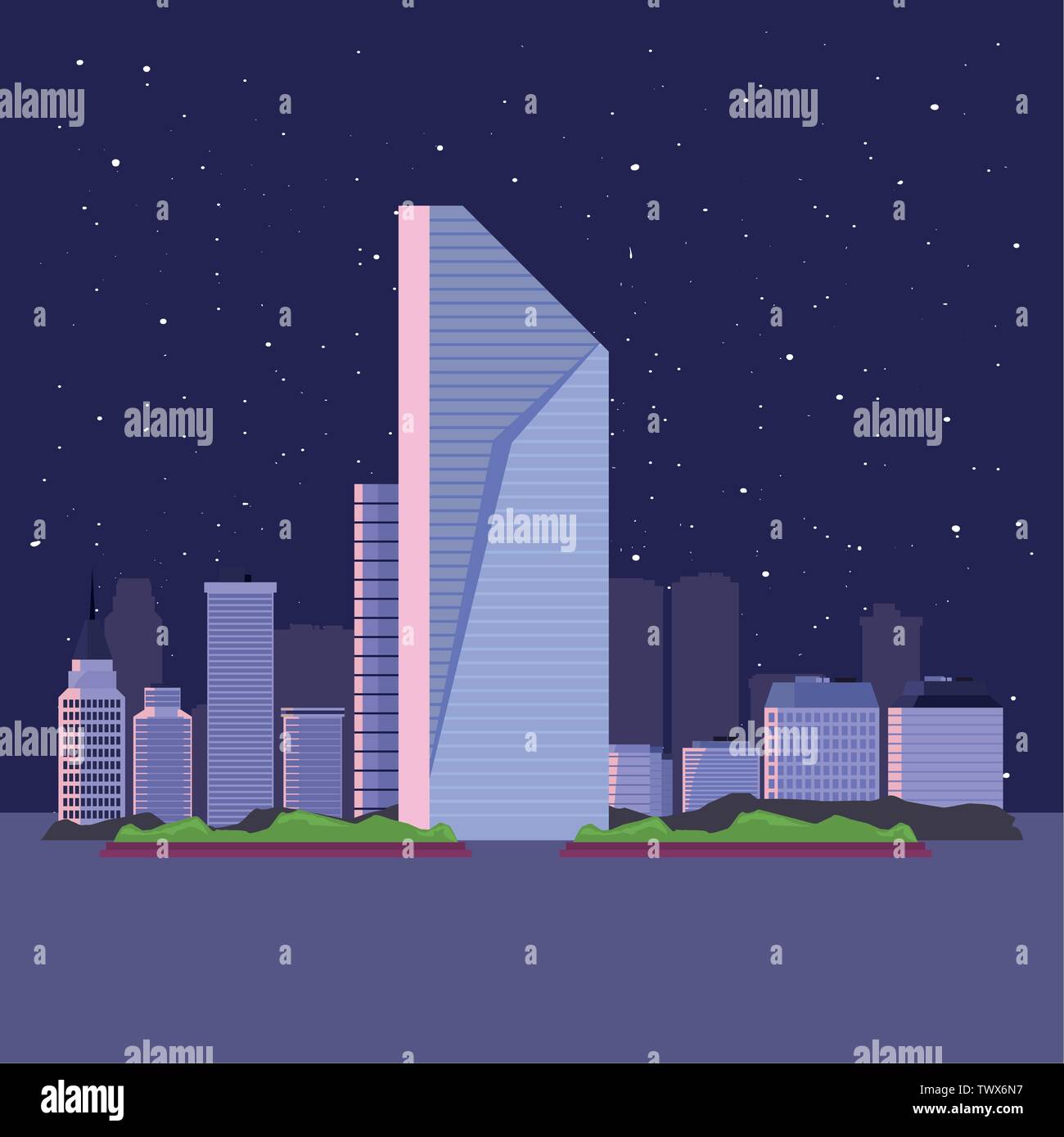 skyscraper urban city town sky background vector illustration Stock ...