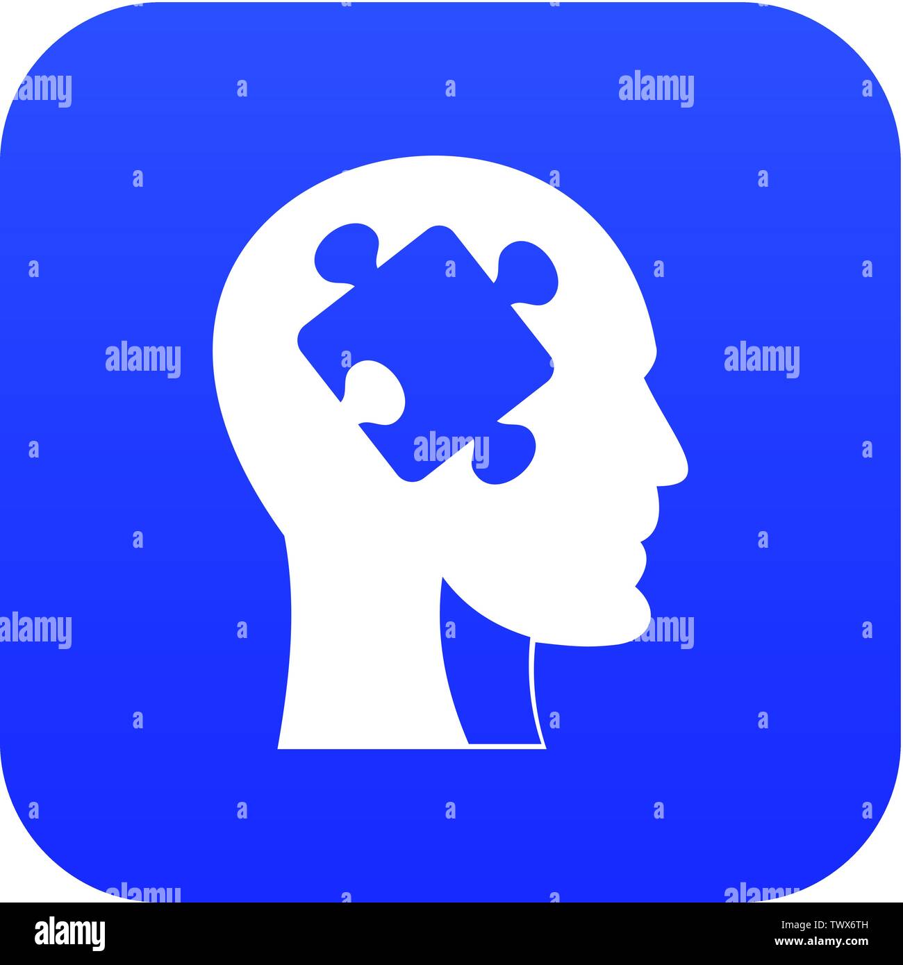 Head with puzzle icon digital blue Stock Vector Image & Art - Alamy