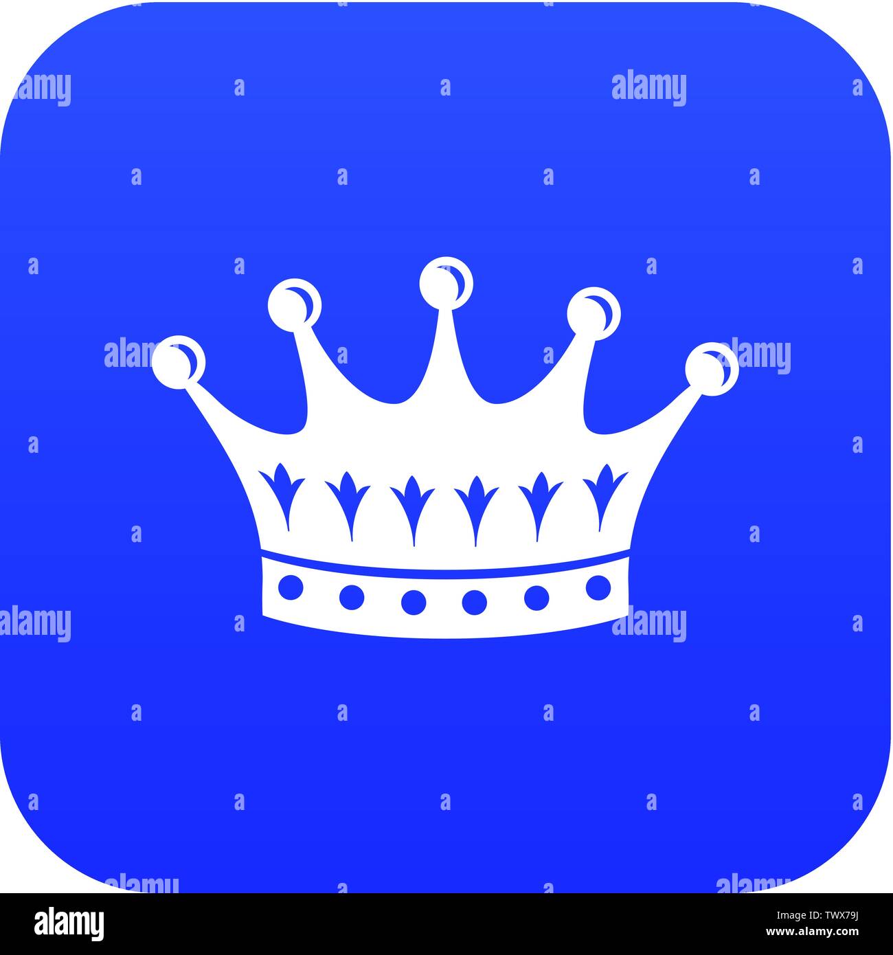 Crown icon blue vector Stock Vector Image & Art - Alamy