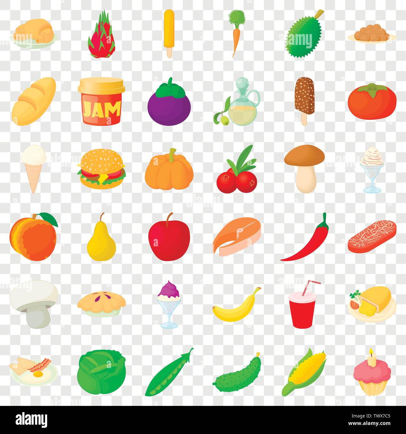 Jam icons set, cartoon style Stock Vector Image & Art - Alamy