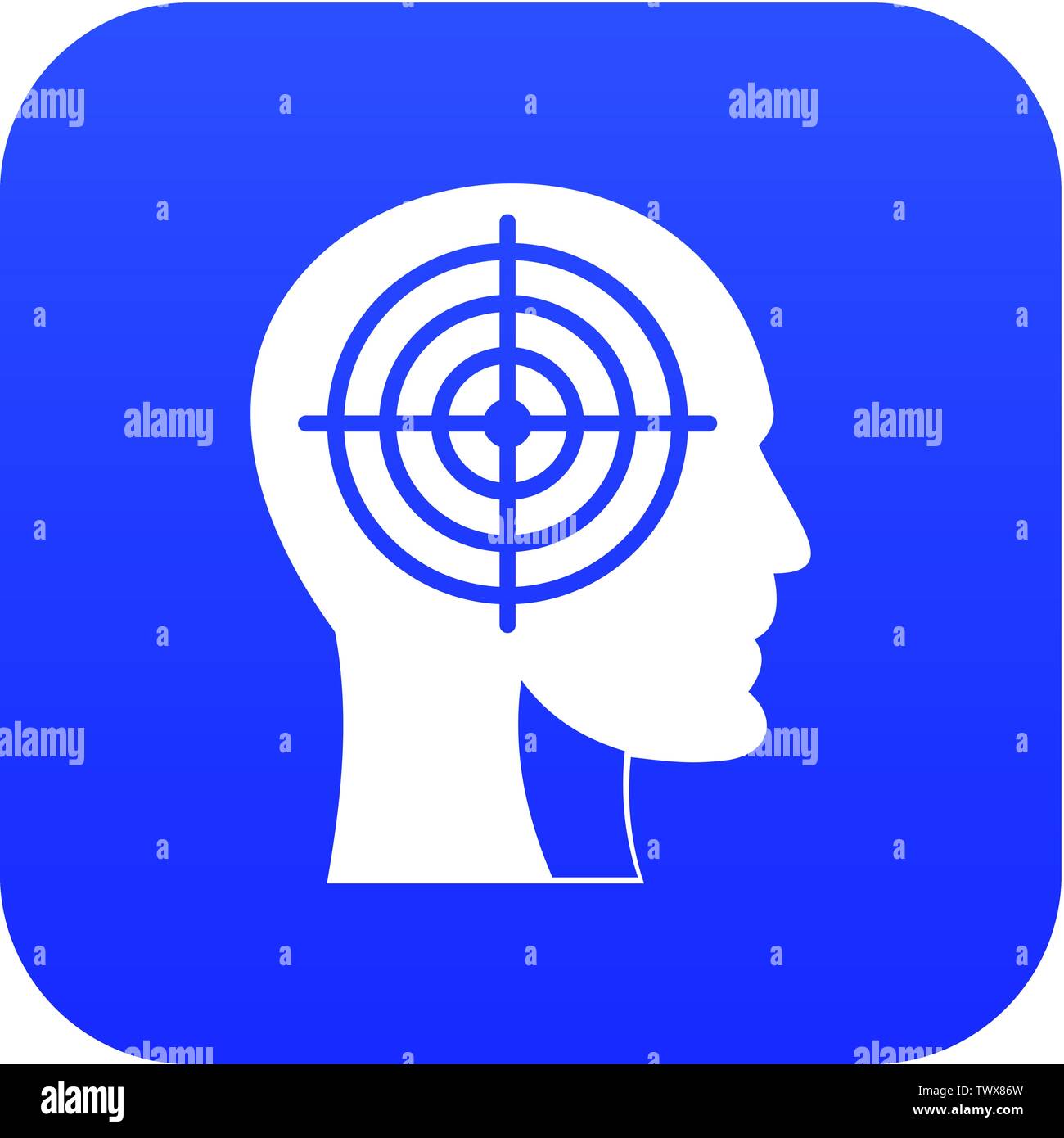 Crosshair in human head icon digital blue Stock Vector Image & Art - Alamy