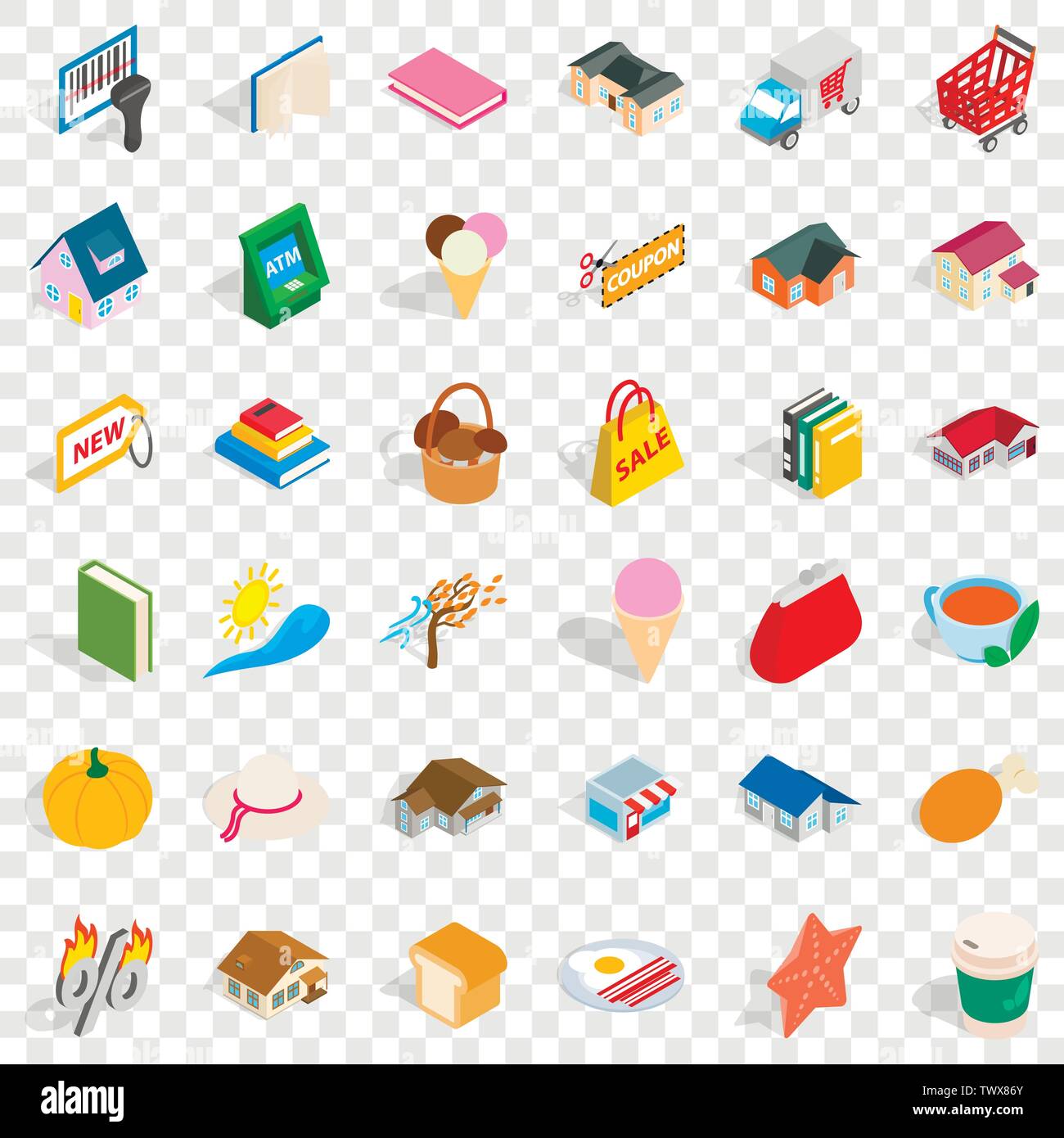 Nice icons set, isometric style Stock Vector Image & Art - Alamy