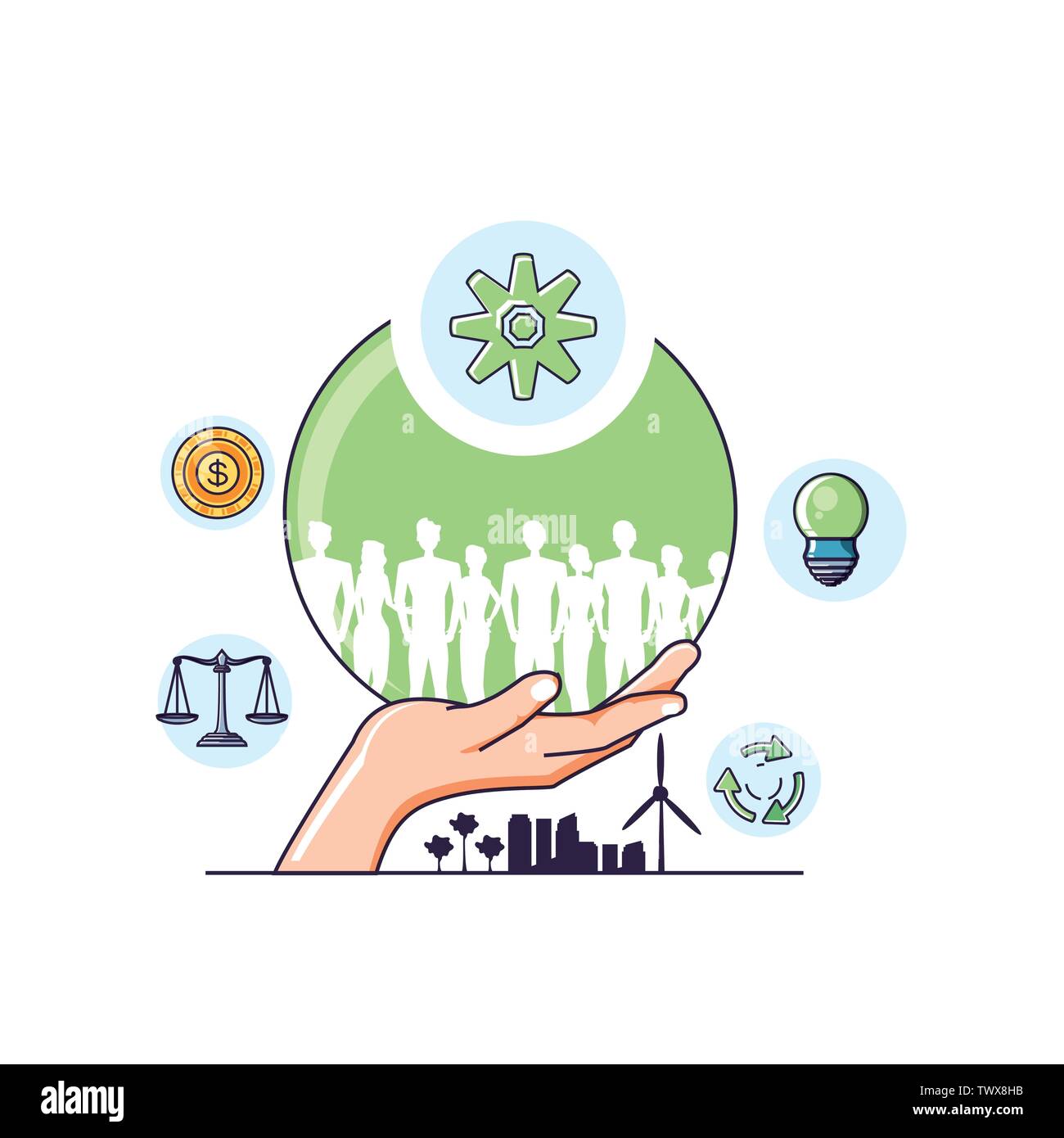 Balance design, Sustainability eco friendly green recycle ecology ...