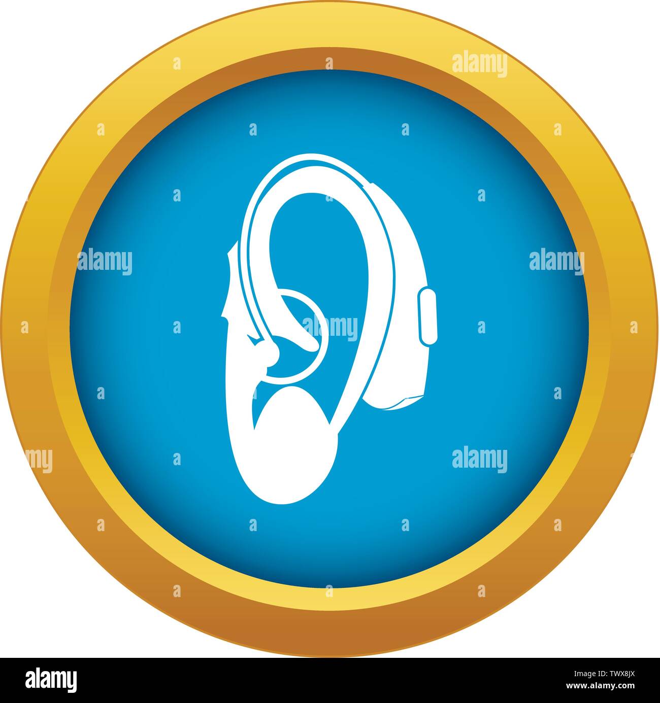 Hearing aid icon blue vector isolated Stock Vector Image & Art - Alamy
