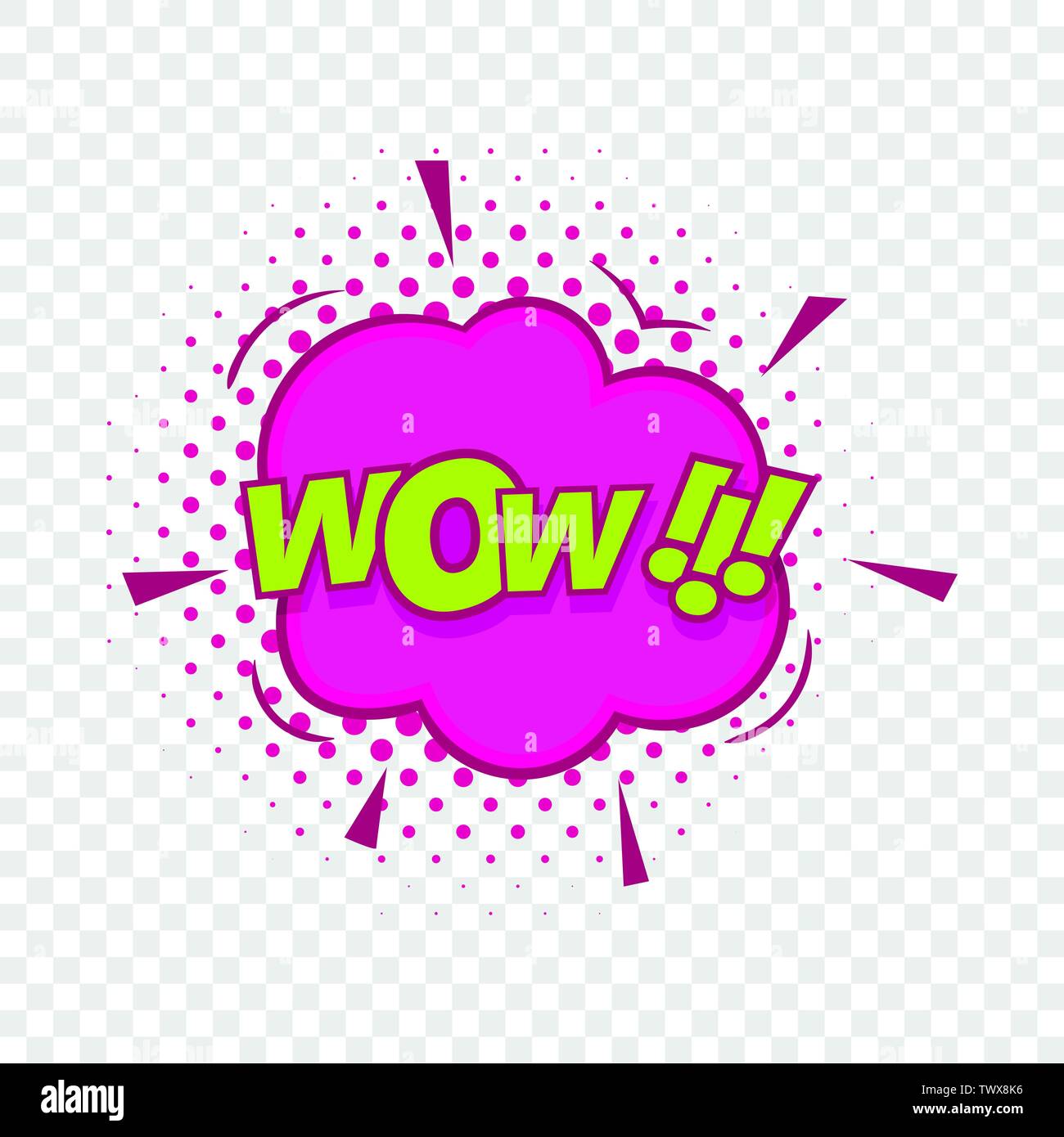 Wow, text sound effect icon, pop art style Stock Vector Image & Art - Alamy