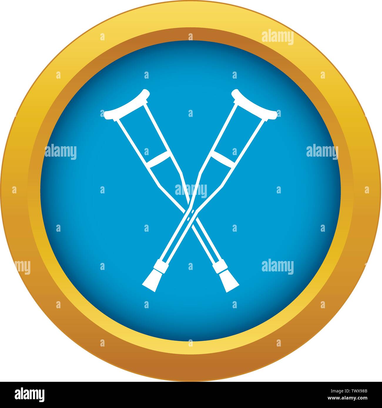Crutches icon blue vector isolated Stock Vector Image & Art - Alamy