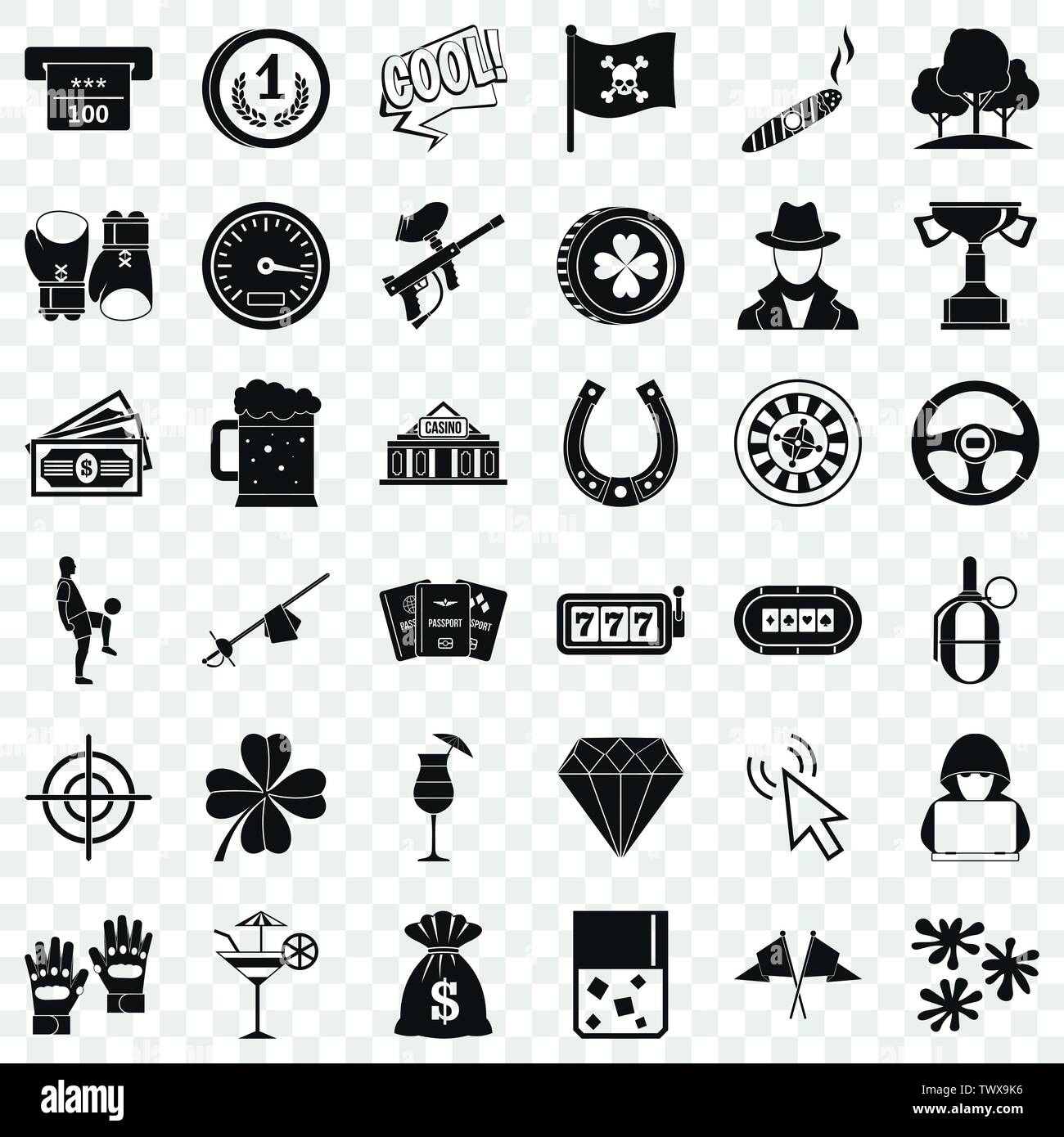 Cash icons set, simple style Stock Vector Image & Art - Alamy