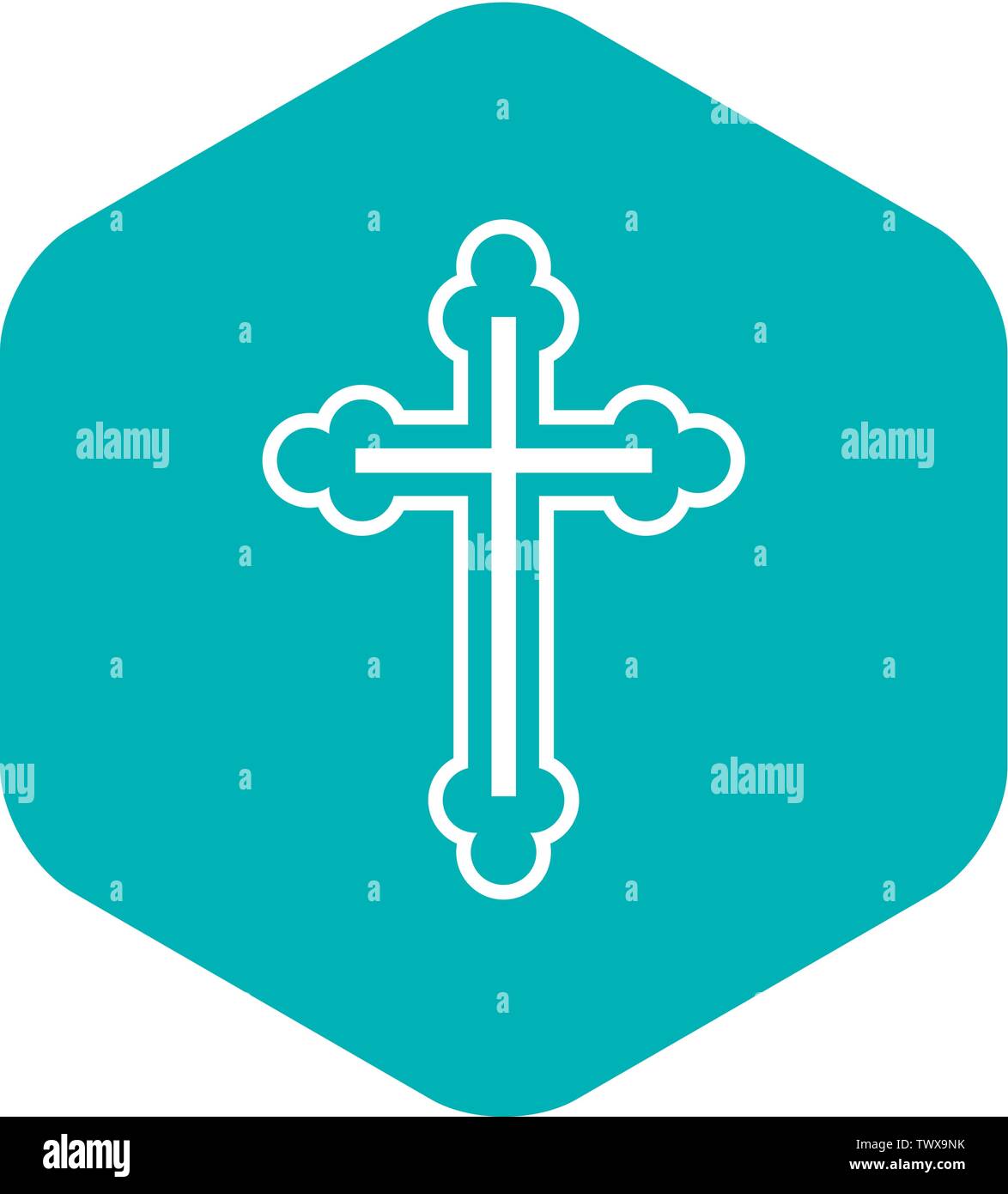 Crucifix icon in simple style Stock Vector Image & Art - Alamy