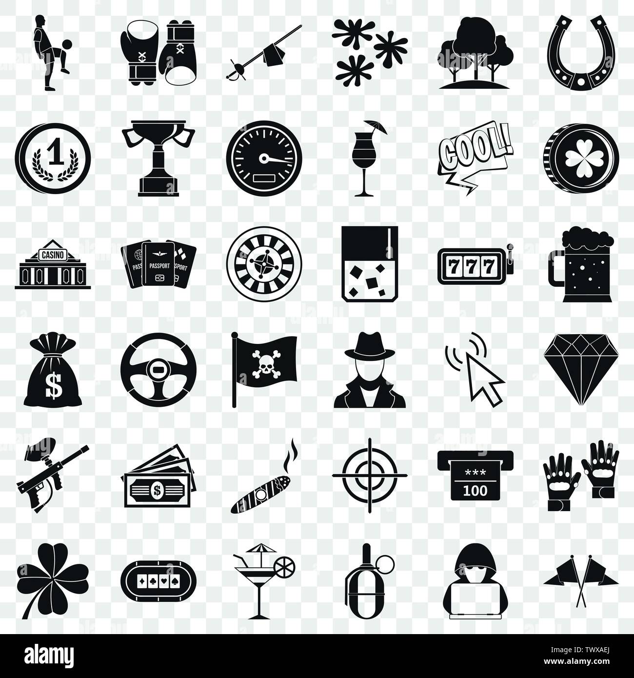 Chance icons set, simple style Stock Vector Image & Art - Alamy