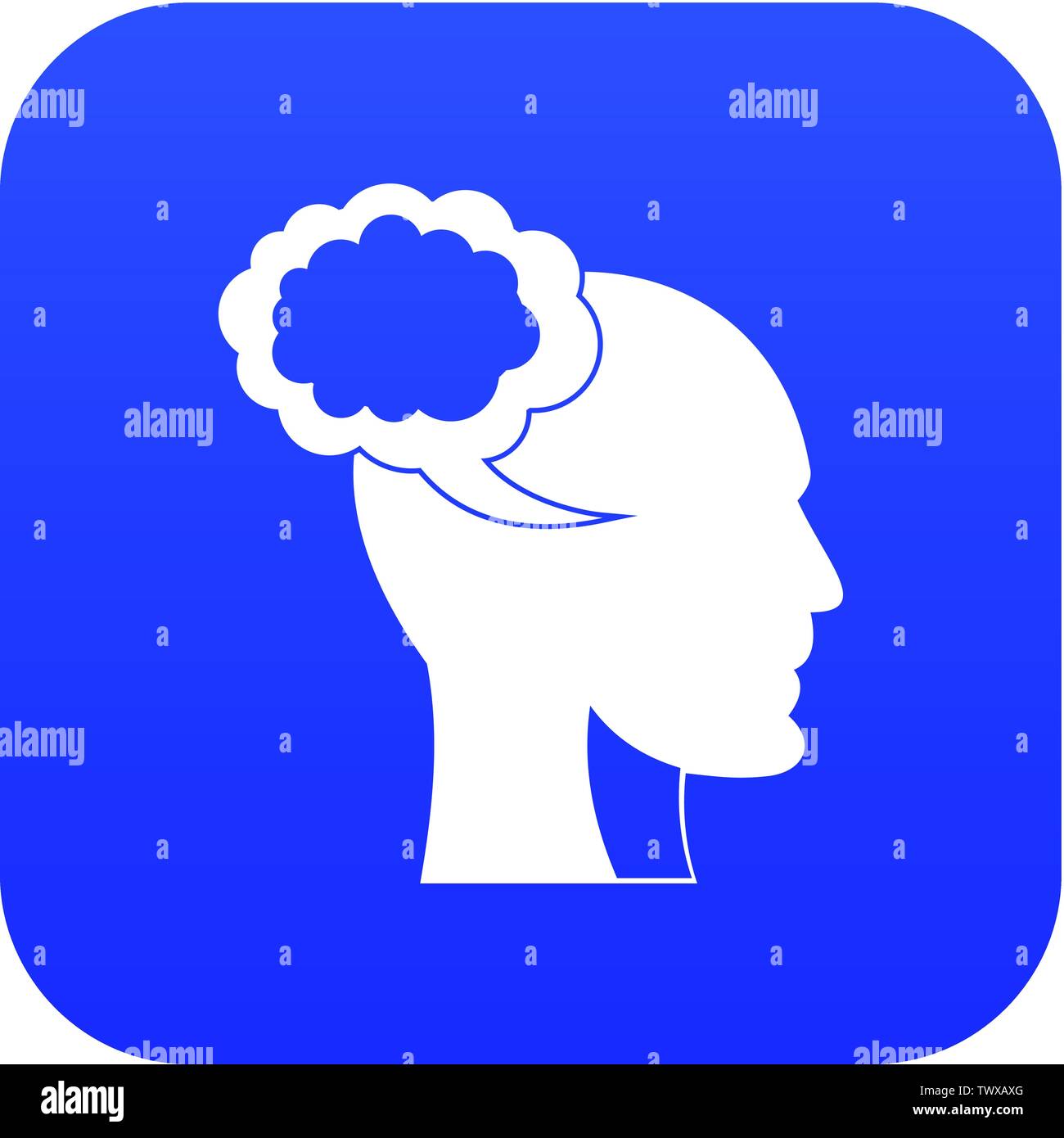 Speech bubble with human head icon digital blue Stock Vector Image ...