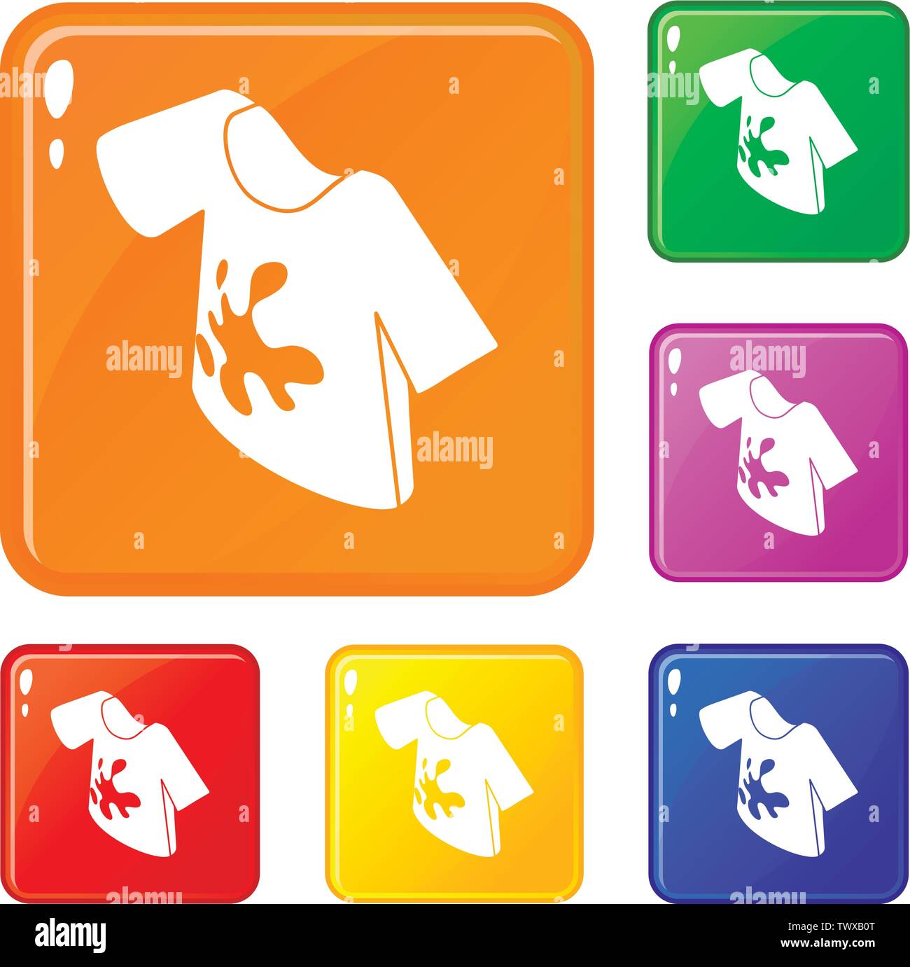 Dirty tshirt icons set vector color Stock Vector Image & Art - Alamy